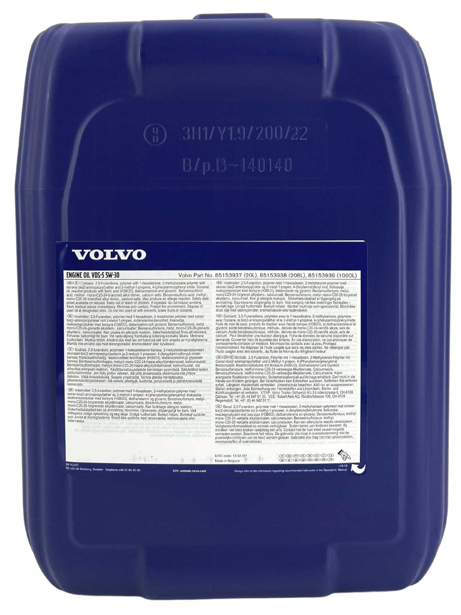 Original Volvo Engine Oil VDS-5 5W-30 20 Liter – oel-billiger