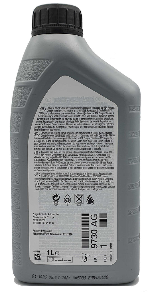 EOL! Original Citroen Peugeot Getriebeöl 9730.AG Mobil Gear Oil FE 75W ...