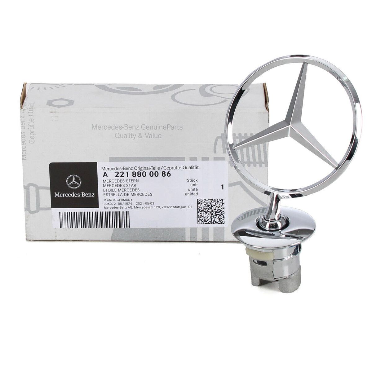 Original Mercedes-Benz Stern Motorhaube A2218800086 C-Klasse E-Klasse ...